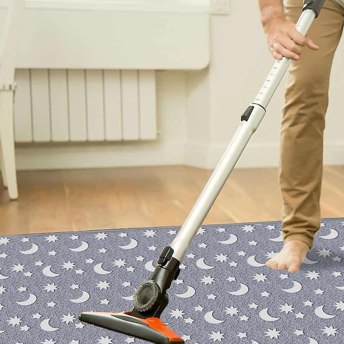 Eanpet Large Playroom Rug for Kids Glow in The Dark Star Area Rugs for Boys Girls Toddlers Bedroom Decorative 5x7 Grey Play Mat for Babies 1-3 Years