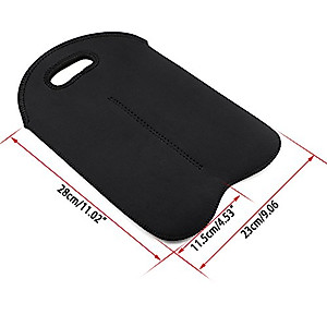 Hipiwe Wine Carrier Tote Bag Two Bottle Insulated Neoprene Wine/Water Bottle Holder for Travel with Secure Carry Handle (Blake+ Purple)