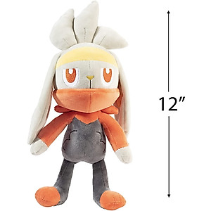 Pokemon 12" Raboot & 8" Scorbunny Plush Stuffed Animal Toys, 2-Pack - Sword and Shield Starter Evolution Set - Officially Licensed - Gift for Kids, Boys, Girls & Fans - 2+