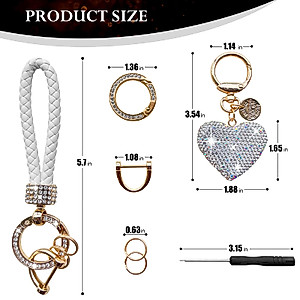 TX-INNO AUTO Crystal Car Keychain for Women with Sparkly Rhinestone Heart Shape Keychains Accessories, Cute keychain for Girls, Birthday Christmas Easter Valentines Day Mothers Day Gifts
