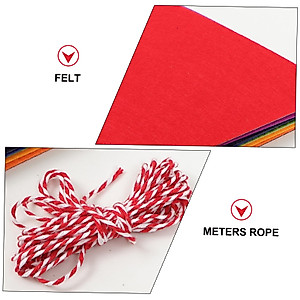 Abaodam 36 Pcs Triangle Felt Flag Rainbow Banners Birthday Party Banner Triangle Bunting Flag Felt Bunting Baby Shower Banner Fabric Pennant Banners New Year Child Decorations Multicolor