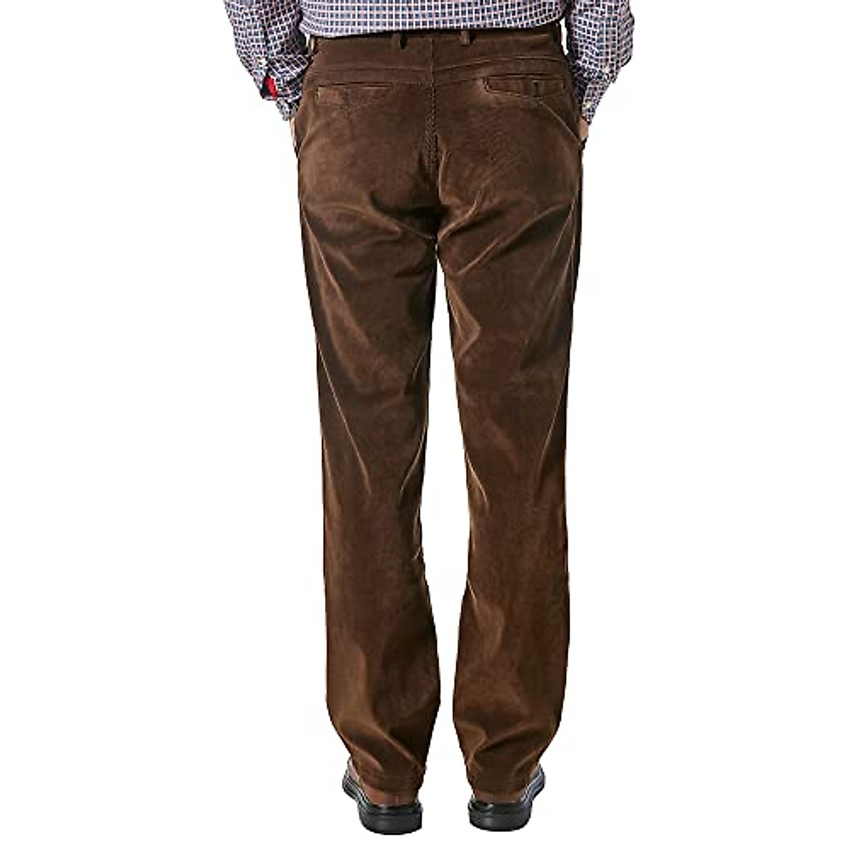 Alimens & Gentle Men's Corduroy Straight Fit Flat Front Casual Pant-Brown 02, 38W x 30L