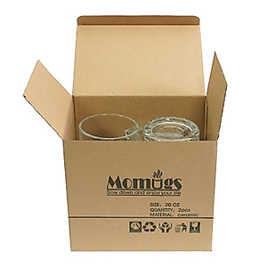 Momugs 20 OZ Beer Stein Mugs, German Clear Large Tall Beer Glasses With Handle for Men, Set of 2