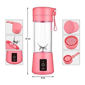 Generic Portable Blender, 13 Ounce Capacity, Pink