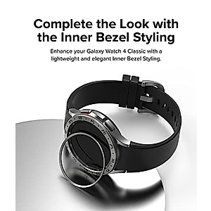 Ringke Inner Bezel Styling Compatible with Samsung Galaxy Watch 4 Classic 42mm, Stainless Steel Anti-Scratch Inner Bezel Ring Protective Cover - 42-IN-03 (ST) Silver