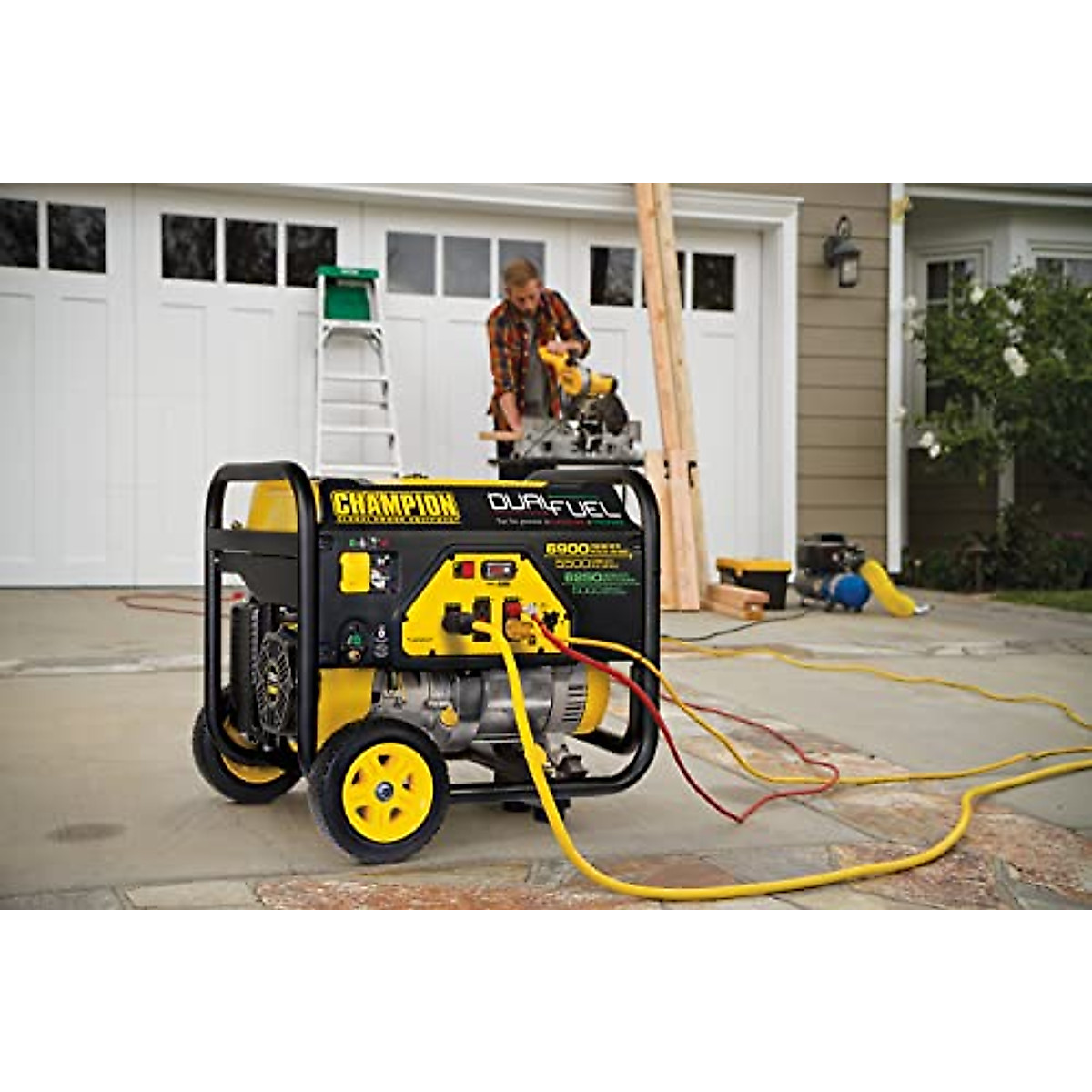 Champion Power Equipment 100231 6900/5500-Watt Dual Fuel Portable Generator with Wheel Kit