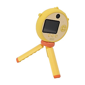 Fdit Kids Camera Abs Silicone Girls Artificial Swag Kids Video Camera with Stand for 3‑12 Years Old (Yellow)
