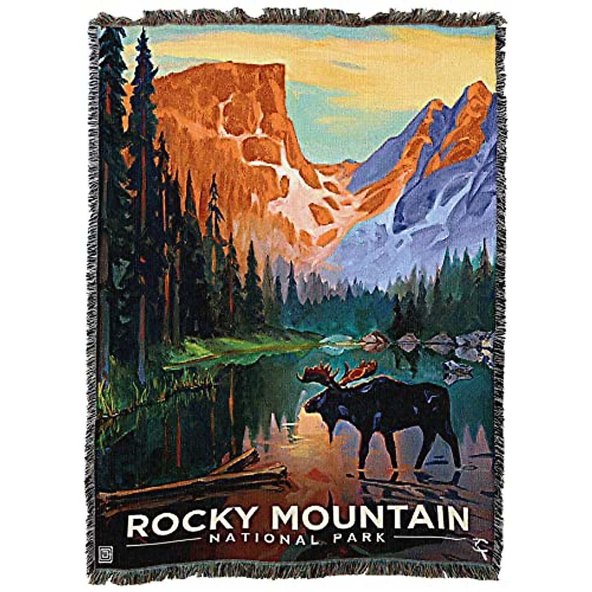 Pure Country Weavers Rocky Mountain National Park Blanket by Kai Carpenter - Anderson Design Group Inc - Gift Tapestry Throw Woven from Cotton - Made in The USA (72x54)