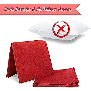 ele ELEOPTION Pack of 2 Outdoor Waterproof Throw Pillow Covers, Rectangular Decorative Garden Cushion Pillow Cover Case with for PatioTent Couch (12x20 inch, Red)