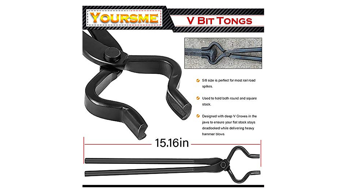 Blacksmith Tongs Set - Complete 4-Piece Forging Tool Kit