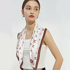 EXTREE Fashion Silky Satin Headscarf for Women Girls: Exquisite Pattern Lightweight Silk Graceful Scarfs 27.5 x 27.5 inches