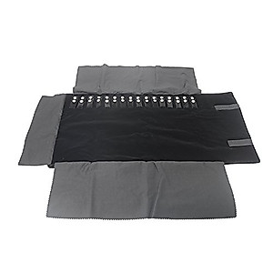 Vinerstar Jewelry Roll Bag for Holding Necklace Bracelet Ring,Jewelry Organizer 16 Hook Velvet Black