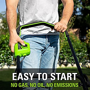 Greenworks 2 x 24V (48V) 19” Brushless Cordless Lawn Mower, (2) 4.0Ah Batteries and Dual Port Charger Included