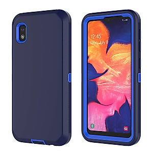 Tiflook for Samsung Galaxy A10e Case, Heavy Duty Shockproof Drop Protection Armor Rugged Hard Plastic + Shock Absorption Silicone Rubber Dual Layer Hybrid Cover Case for Samsung Galaxy A10e, Navy Blue