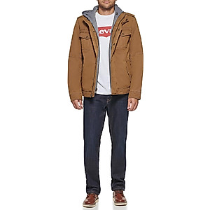 Levi's mens Four-pocket Hooded Jacket, Brown, Large US