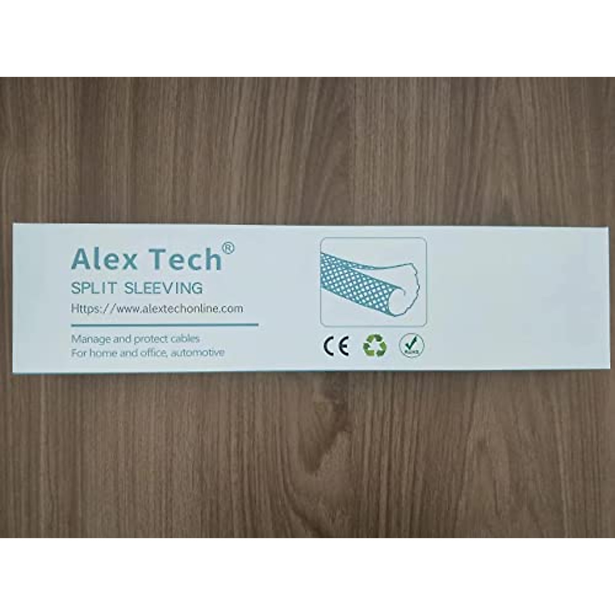 Alex Tech 25ft - 1/2 inch Cord Protector Wire Loom Tubing Cable Sleeve Split Sleeving for USB Audio Video Power Cord – Protect Cat from Chewing - Black