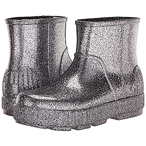 UGG Women's DRIZLITA Rain Boot, Glitter Grey, 9