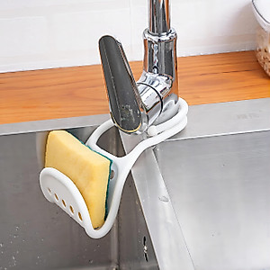 YHBRAK Kitchen Sink Caddy 2 Pieces Shower Caddies Sponge holder, Universal Folding Single-Sided Sponge Holder Drain basket