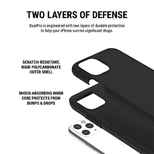 Incipio DualPro Dual Layer Case for Apple iPhone 11 Pro with Flexible Shock-Absorbing Drop-Protection - Black