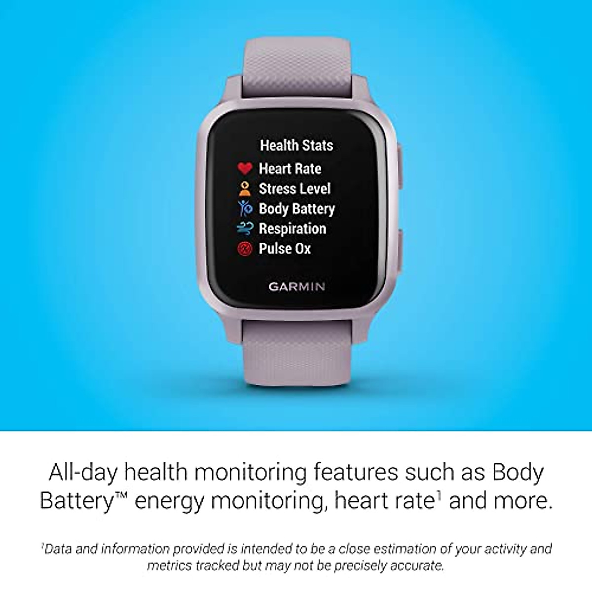 Garmin Venu Sq, GPS Smartwatch with Bright Touchscreen Display, Up to 6 Days of Battery Life, Orchid Purple (Renewed)