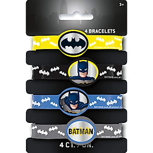 Unique Batman Stretchy Bracelets (Pack of 4) - Ideal for Kids Birthdays & Parties