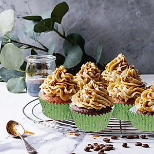 Whaline 600Pcs Greenery Cupcake Liners Eucalyptus Olive Leaf Baking Cups Sage Green Wedding Cupcake Wrappers for Baby Shower Wedding Bridal Showers Birthday Party Decorations