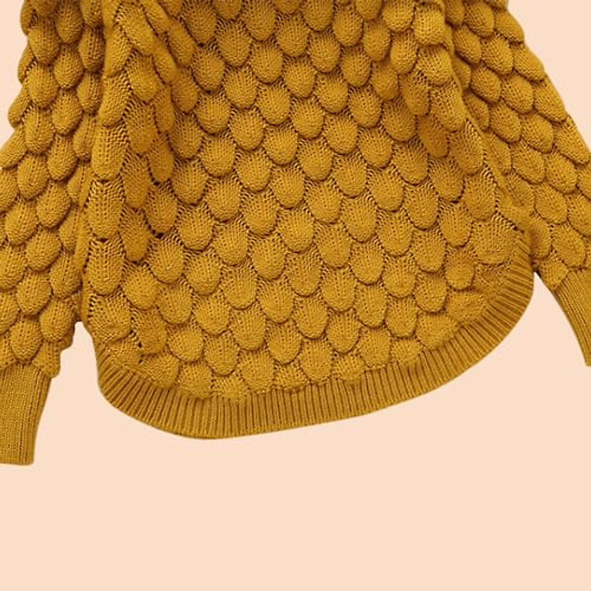 LOSORN ZPY Toddler Baby Girl Cable Knit Sweater Lovely Kid Pullover Sweatshirt Yellow 2-3T