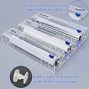 LAMPTOP Foil and Plastic Wrap Organizer, 2 in 1 Plastic Wrap Dispenser With Cutter, Aluminum Foil Organization and Storage, Tin Foil Organizer for Drawer, Compatible with 13" Roll (Upgrade)