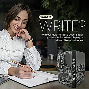 3 Decorative Books for Home Decor: Modern Farmhouse Hardcover Fashion Design Stack Faux Books Ends for Display Coffee Table, Living Room, Office Shelves, White and Black