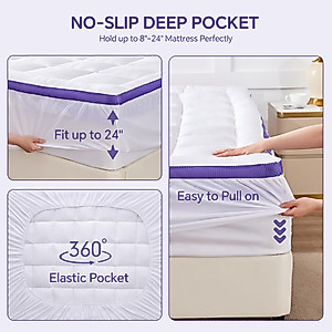 ChiXpace Dual Layer 4 Inch Memory Foam Mattress Topper Queen - 2 Inch Gel Memory Foam and 2 Inch Pillow Top Mattress Pad, 7-Zone Egg Crate Mattress Topper for Back Pain