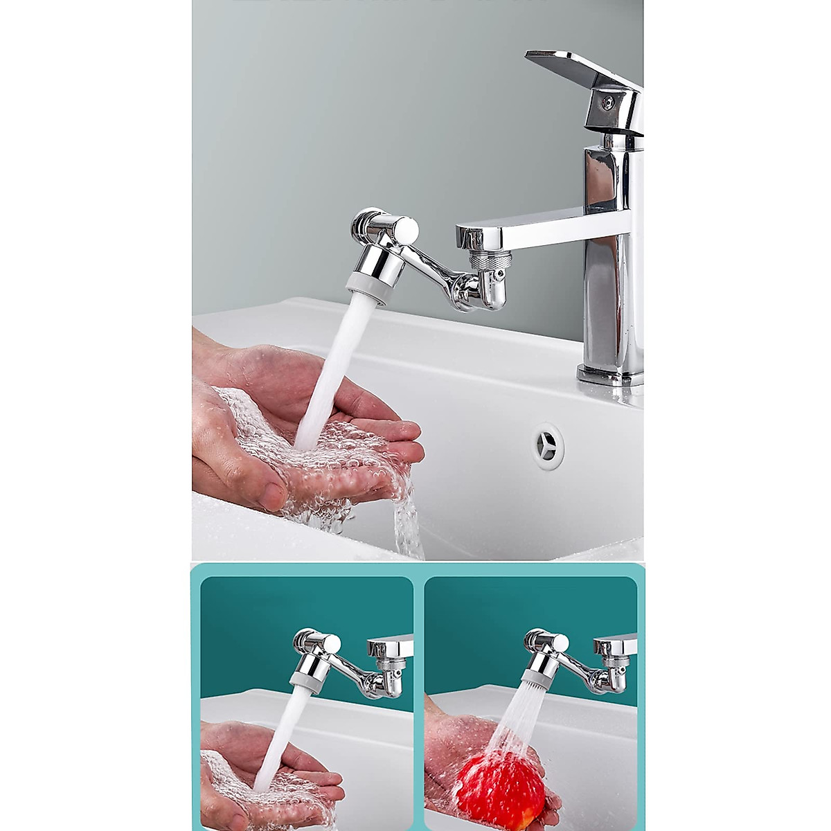 Faucet Extender for Kitchen Sink Universal,Faucet Extender for Bathroom Sink Brass,Splash Filter Faucet Extender,2 Water Outlet Modes,for washbasins