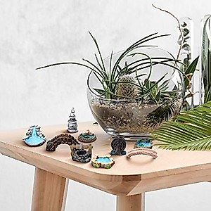 12 Pcs Fairy Garden Accessories Miniature Garden Bridge Figurines Mini Lighthouse Water Well Bridge Figurines Miniature Pond Lawn Garden Ornament Figurines for DIY Craft Garden Decor(Classic Style)