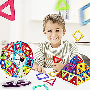 ZKA Magnetic Tiles, STEM Educational Building Kit, Clear Color Cagnetic Blocks Toy, Birthday Gift for Boys and Girls (168PCS)