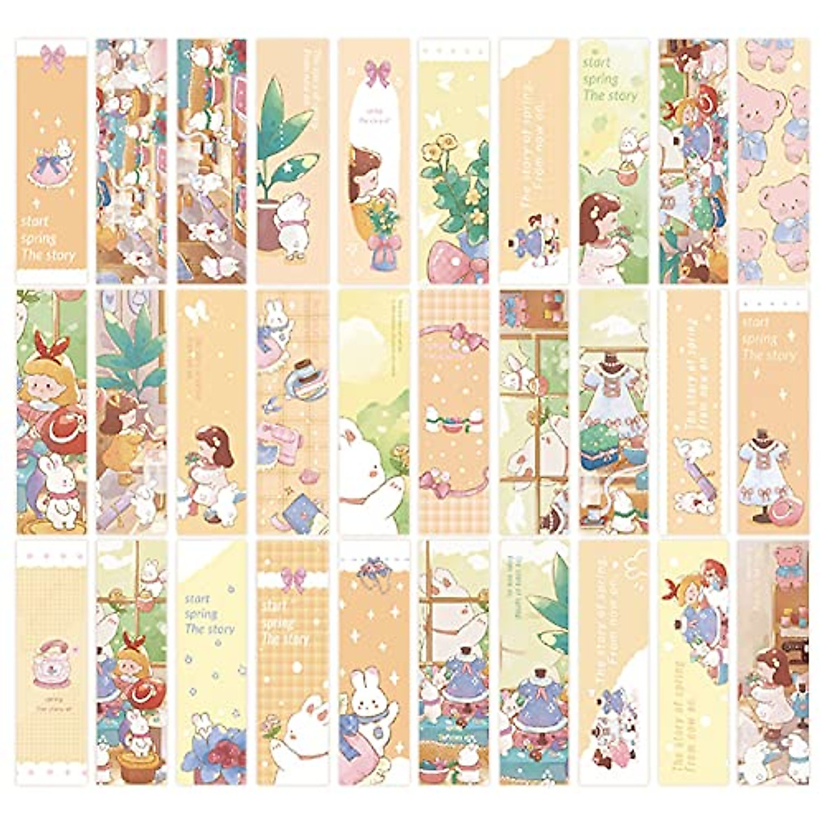 Cute Rabbit Funny Animal Bookmarks, 30 Pcs (Dress Maker)