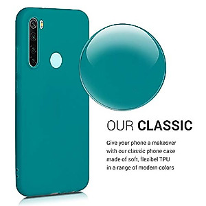 kwmobile Case Compatible with Xiaomi Redmi Note 8 (2019/2021) Case - Soft Slim Protective TPU Silicone Cover - Teal Matte