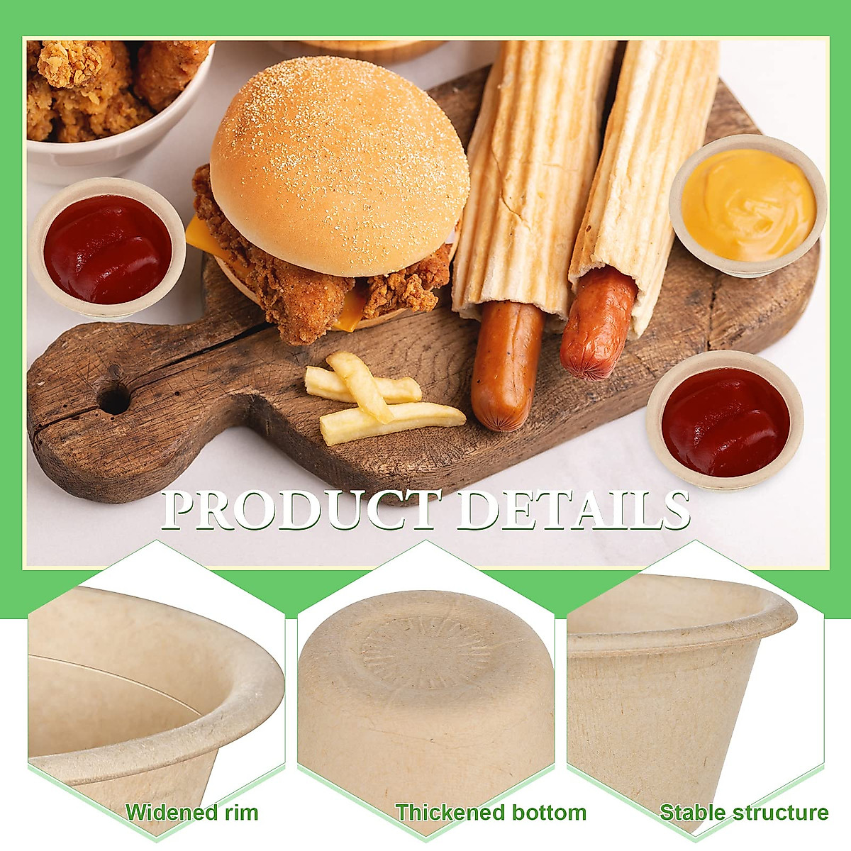 Zubebe 800 Packs 2 oz Disposable Bagasse Fiber Souffle Cups Condiment Cups Natural Bagasse Fiber Sauce Cups Sample Cups Tasting Cups for Small Sauce Portion Sample Snack Charcuterie Serving