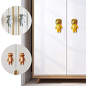 YOUYOUULU 5Pcs Cute Animal Knobs Kids Handles Ceramic Knobs Children's Room Door Nursery Cupboard knobs Lovely Cabinet pulls Drawer knob for Kids, with Screws