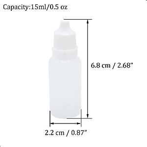 XIWENQUKU 2Pcs 15ml/0.5oz Plastic Dropper Bottles, Empty Squeezable Portable Travel Eye Liquid Dropper Mini Small Refillable Containers with Cap and Plug, White/Red