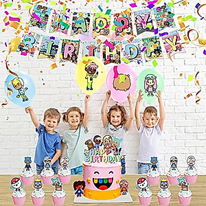 Toca Party Decorations Boca Life Birthday Party Supplies Includes CupCake Toppers, Cake Toppers,Banner Garland, Balloons, Party Favor Pack For Kids