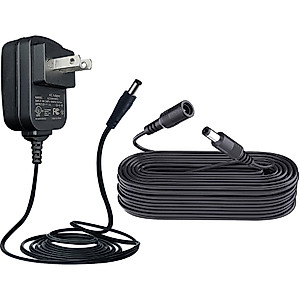 ANLINK 12V 1A 5ft Power Supply Adapter with 33ft/10M DC Power Extension Cable, 12V AC DC Adapter with DC Extension Cord for CCTV Camera, Routers, DVR, LED Strip Light and More, UL Listed FCC
