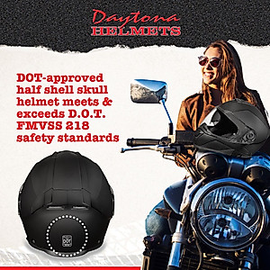 Daytona Glide Helmet - Dull Black - Lightweight Dirt Bike Helmet with Anti-Scratch Shield - DOT Approved Anti Fog Helmet with Dual Density EPS Liner - Bluetooth Compatible - 2XL - 4.25 Pounds