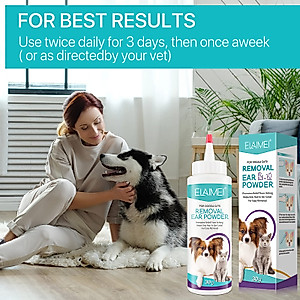 TIBLACK Removal Ear Powder for Pets, Dog Ear Cleaner, Removes Irritation, Itching and Infection, Reduce Ear Scratching and Head Shaking, Pets Ear Infection Treatment, Cleans & Remove Odors