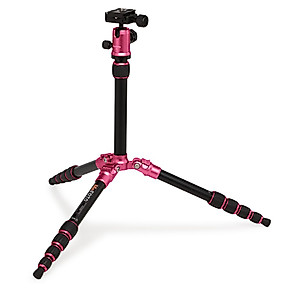 MeFOTO Classic Aluminum Backpacker Travel Tripod Kit - Hot Pink (A0350Q0H)