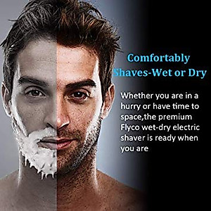 Electric Razor for Men,FLYCO Electric Shavers 2 in 1 Mens Wet & Dry Electric Razors for Shaving Electric Cordless with Pop-up Trimmer,IPX7 Waterproof Wet & Dry Mens Electric Shavers Rechargeable