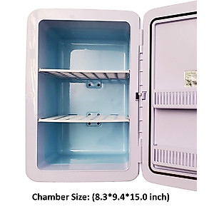 Microyn Mini Fridge, Portable Refrigerator, Cooler, Warmer with Glass Front and Digital Temperature Control, 110V AC and 12V DC Car Plugs (20L)