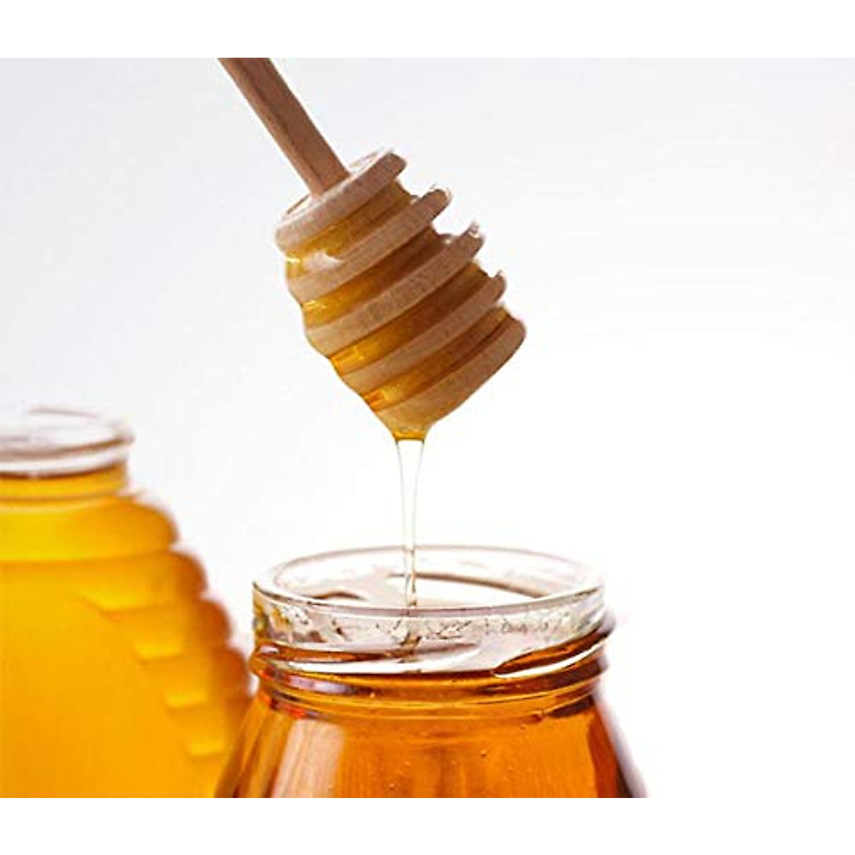 Wooden Honey Dipper Stick Collecting Dispensing Drizzling Jam Portable Wedding Party (8cm, 50)