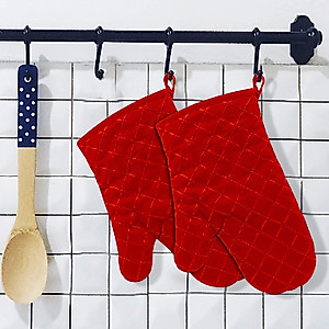 Oven Mitts Heat Resistant 500 Degrees- Non Slip Silicon Kitchen Gloves for Grilling/Cooking/Baking/Barbecue 1 Pair