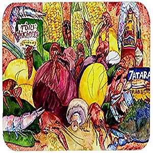 Caroline's Treasures 8698LCB Crawfish with Spices and Corn Glass Cutting Board Large Decorative Tempered Glass Kitchen Cutting and Serving Board Large Size Chopping Board
