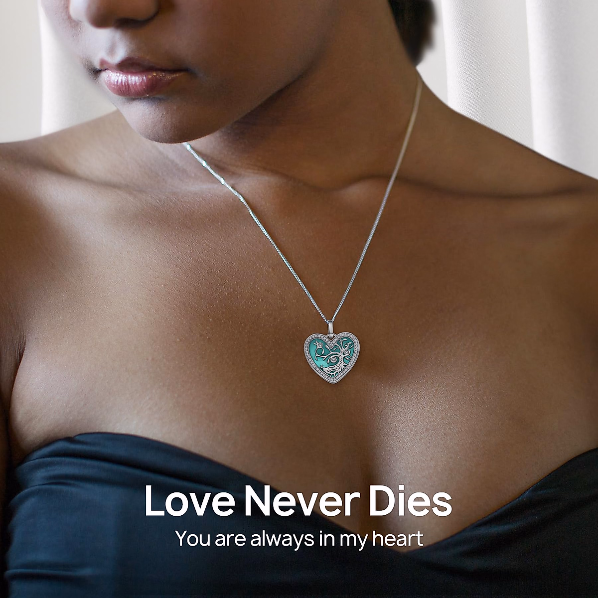 METIS WONG Cremation Urn Necklace for Ashes - Sterling Silver Pendant Cremation Jewelry for Human Ashes Memory Women Mom Grandma Blue Tree of Life Pendants for Loved Ones