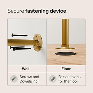 pamo Industrial pipe clothing rack metal gold - Wall mounted clothes racks for hanging clothes - Modern walk in closet - KIM III DOUBLE gold